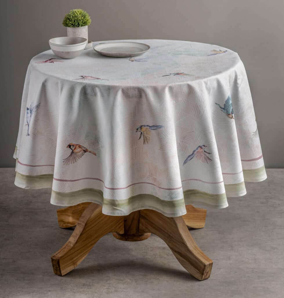 Flying Birds Round Tablecloth - Maison D'Hermine