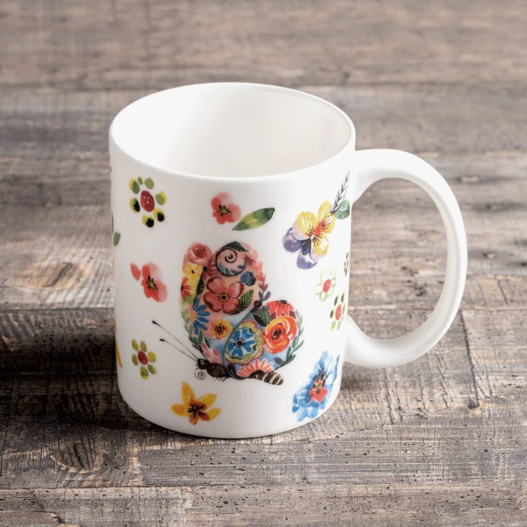 Happy Florals - High Summer - Butterflies Single Mug - Maison D'Hermine