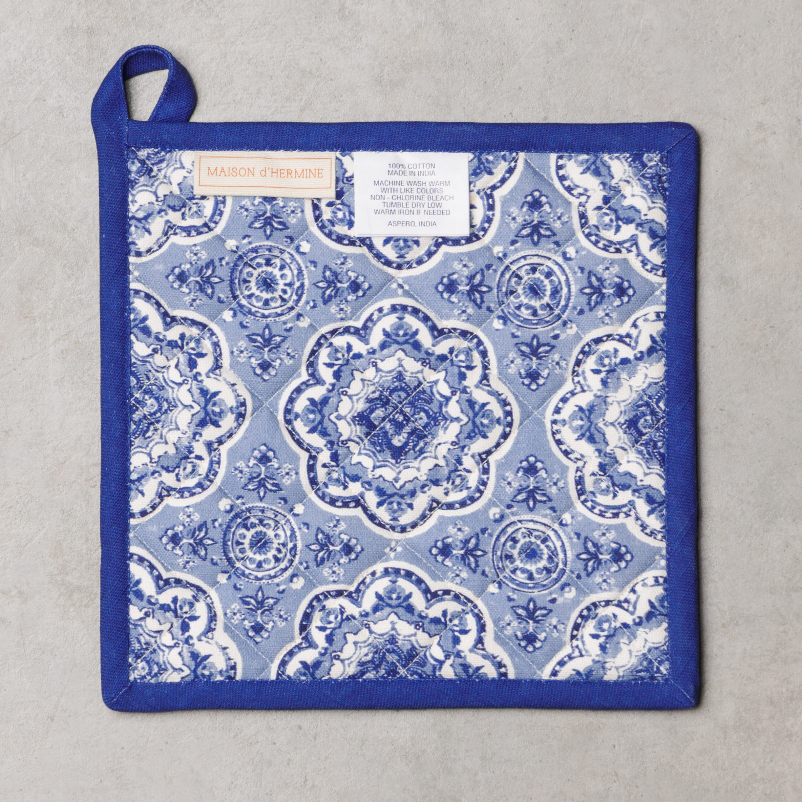 Melodie Blue Glove & Potholder - Maison D'Hermine