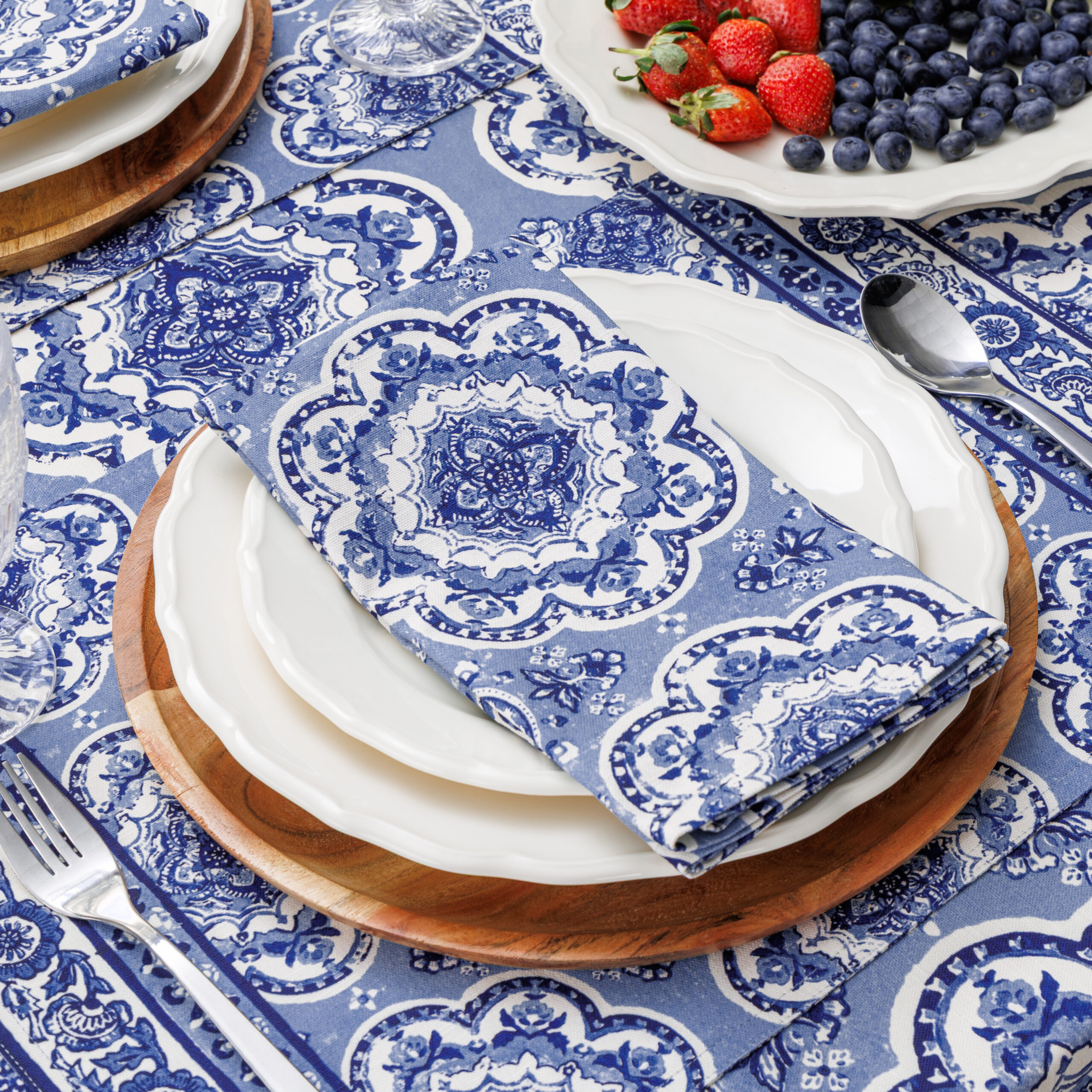 Melodie Blue Napkins - Maison D'Hermine