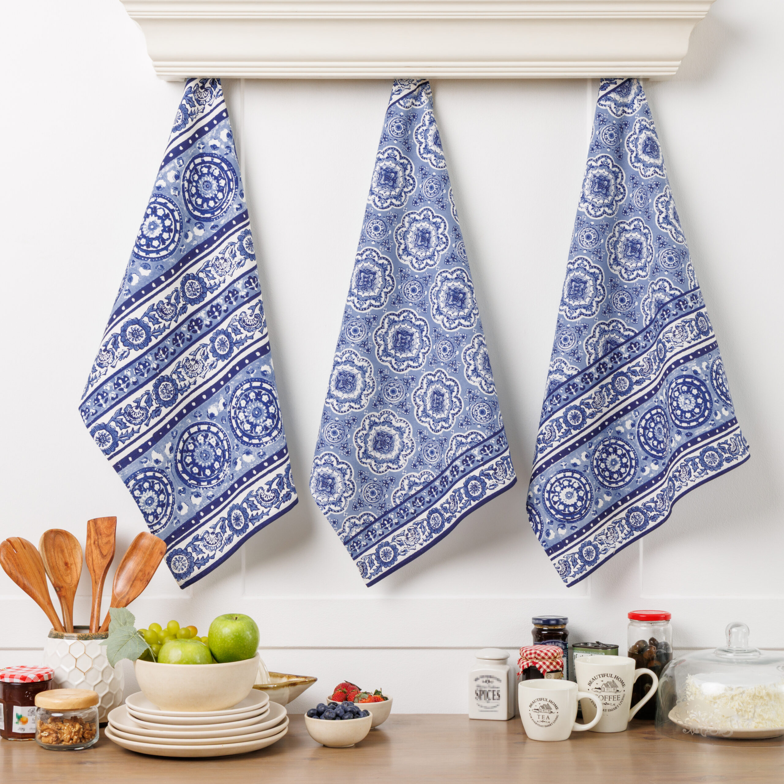 Melodie Blue Kitchen Towel - Maison D'Hermine