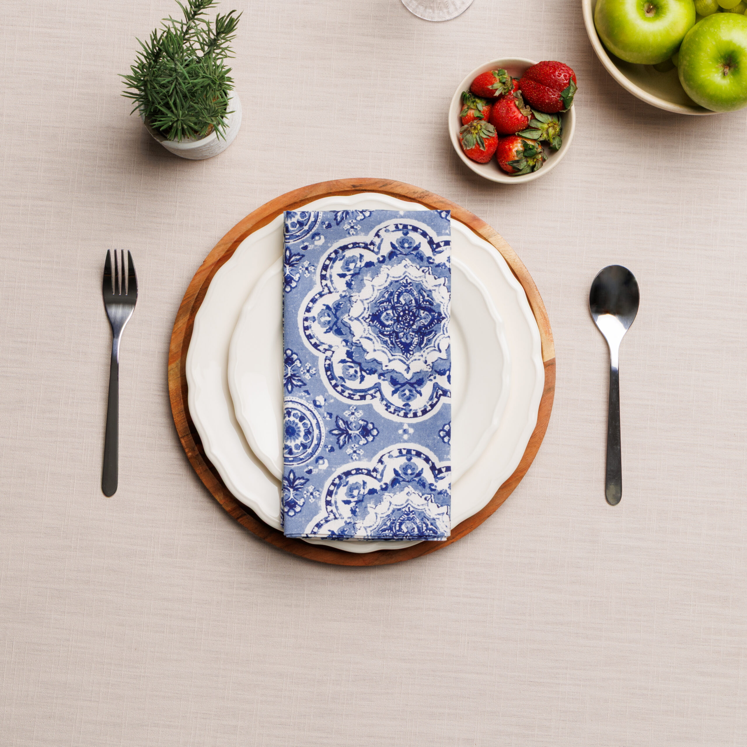 Melodie Blue Napkins - Maison D'Hermine