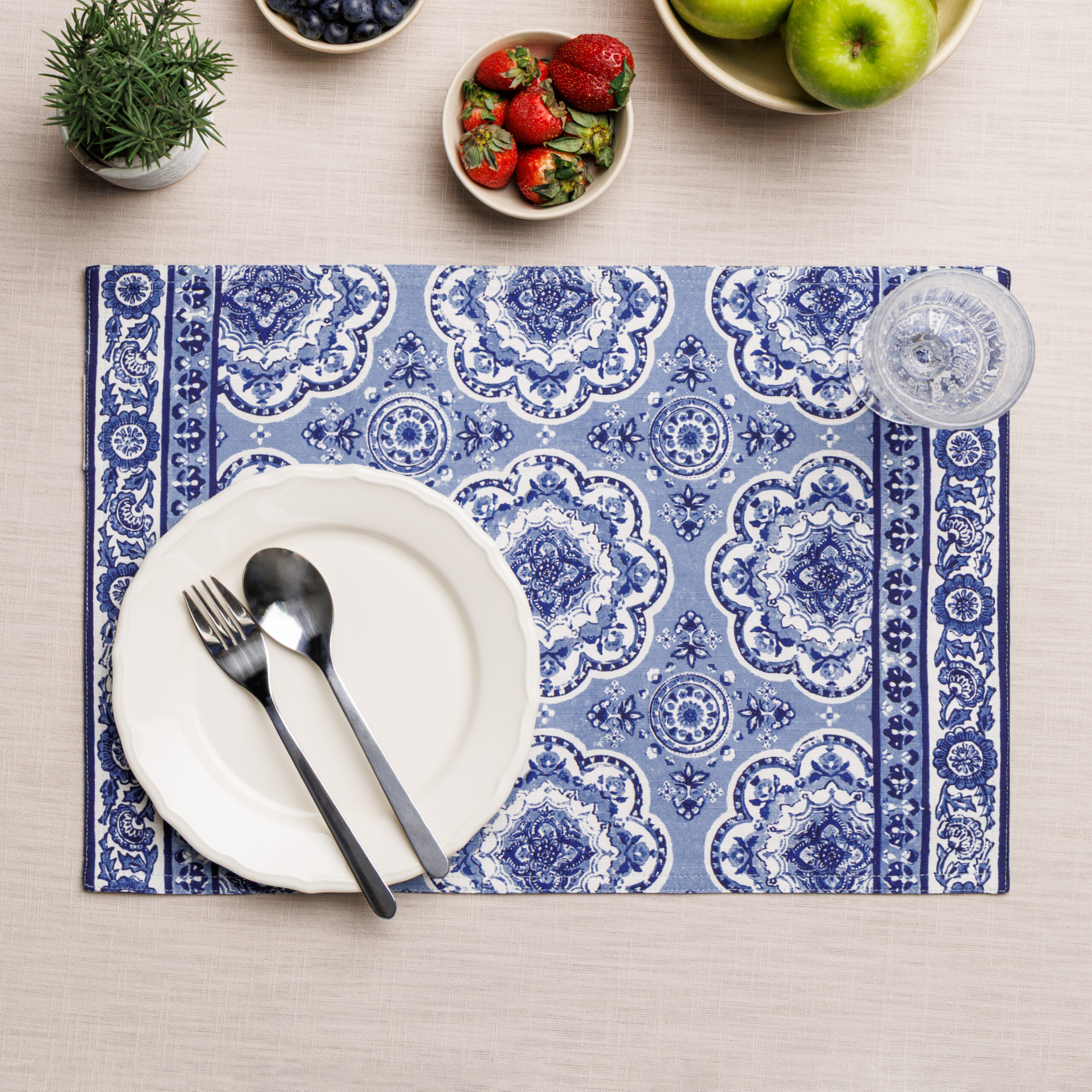 Melodie Blue Placemats - Maison D'Hermine