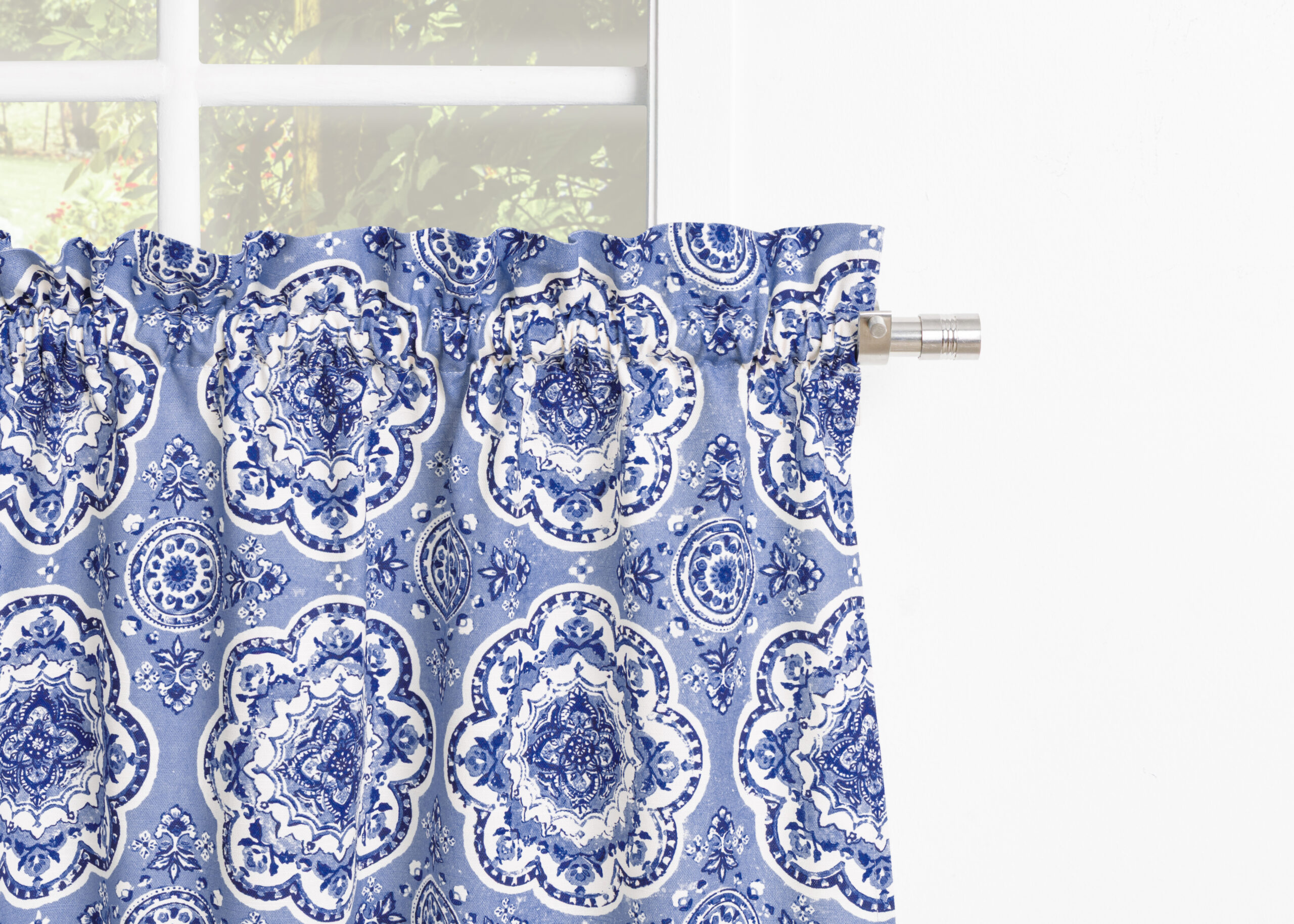 Melodie Blue Kitchen Curtain - Maison D'Hermine
