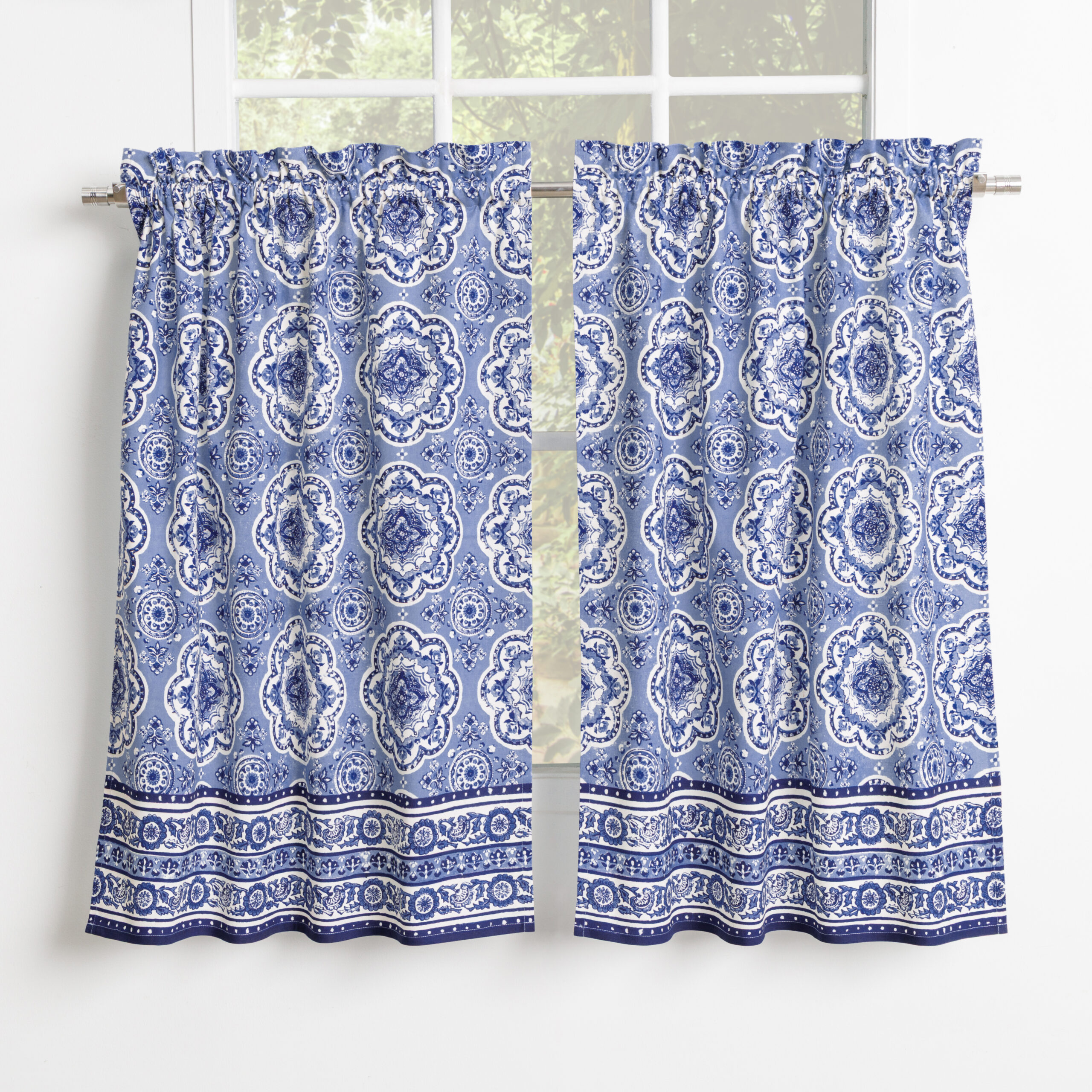 Melodie Blue Kitchen Curtain - Maison D'Hermine