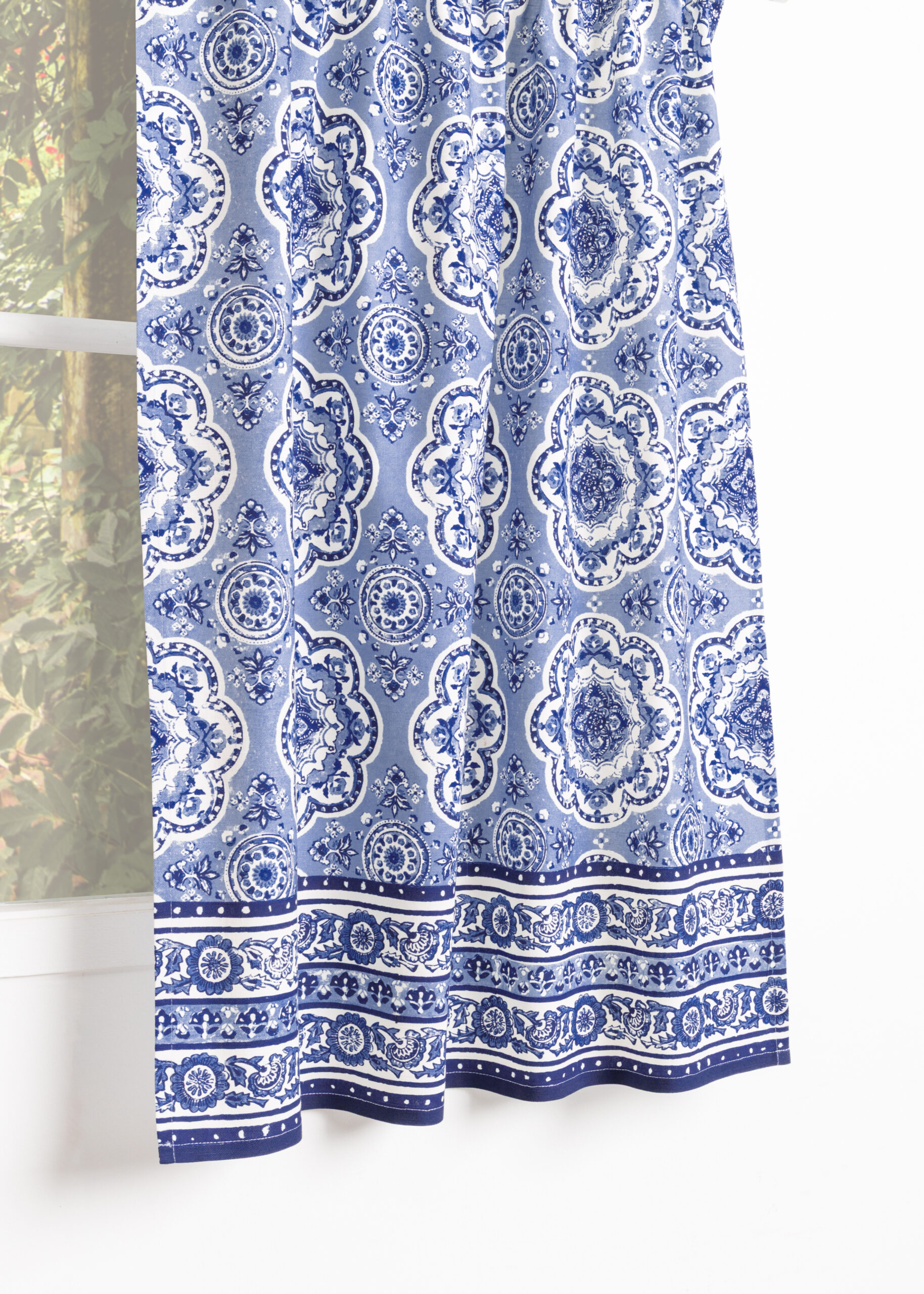 Melodie Blue Kitchen Curtain - Maison D'Hermine